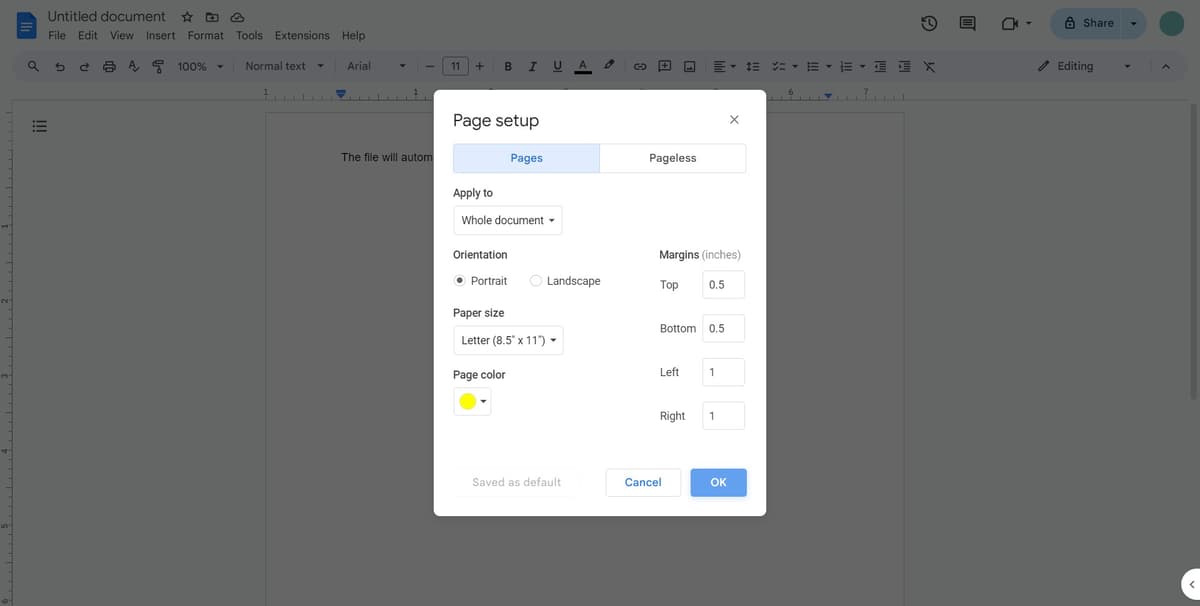 How to Add Background Color in Google Docs