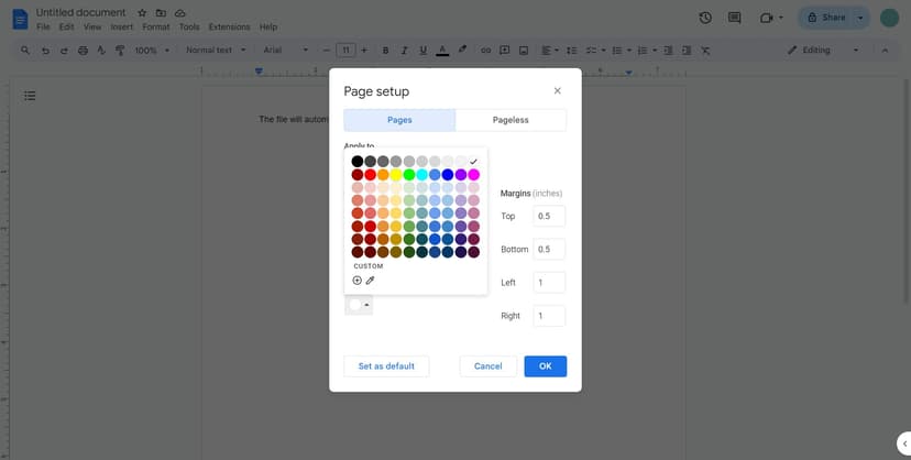 How to Add Background Color in Google Docs