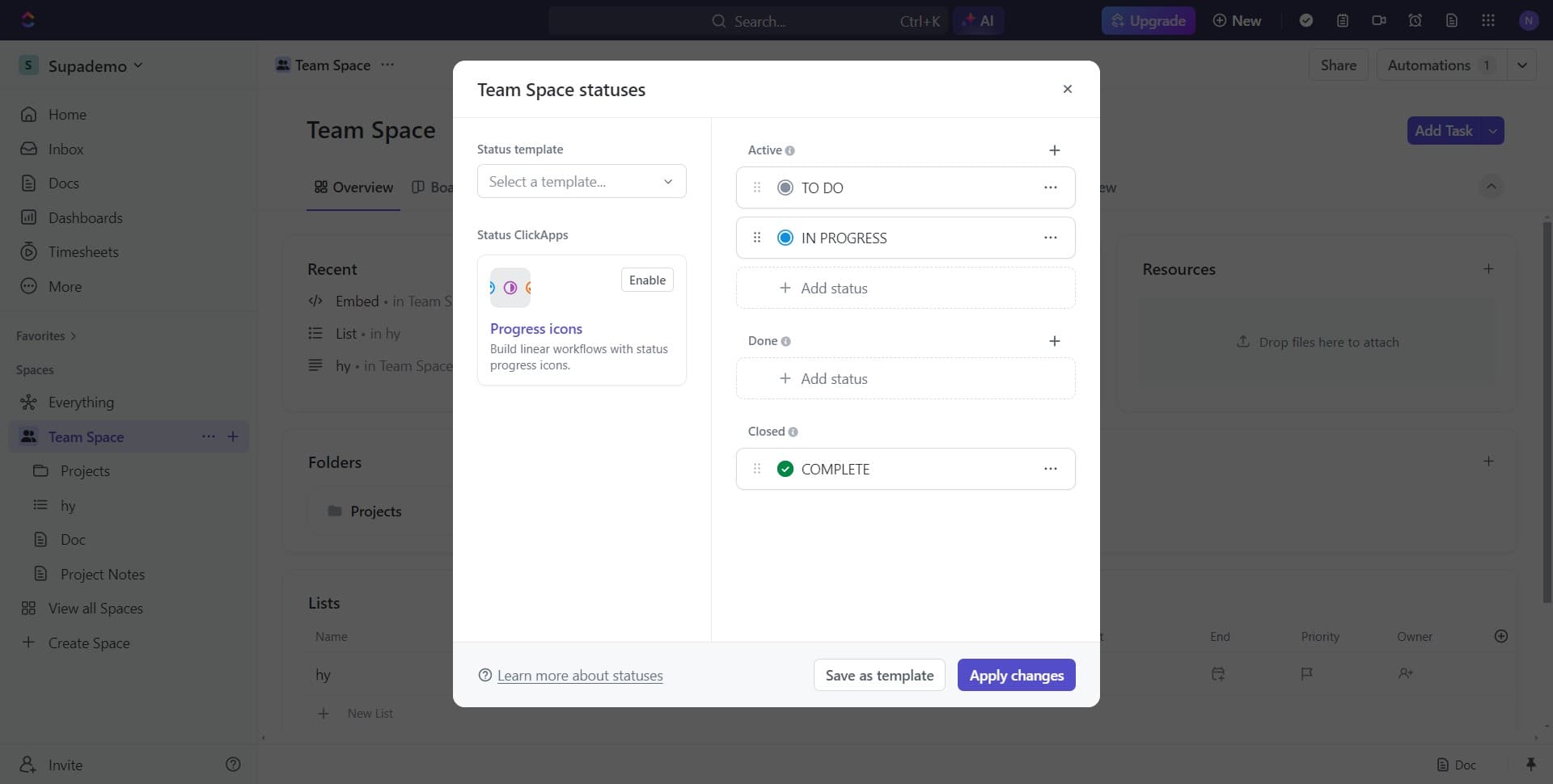 How to Set Task Status in ClickUp | Step-by-Step