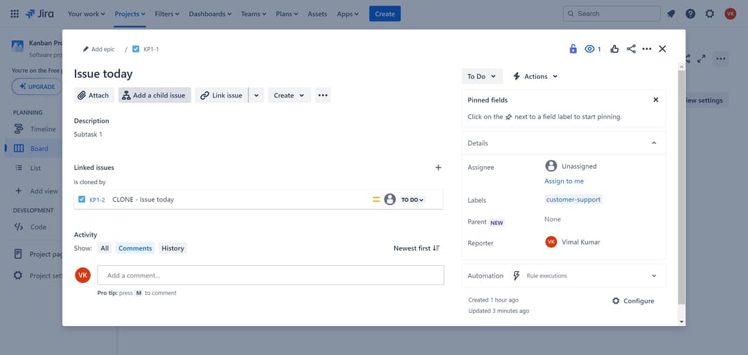 How to Create a Subtask in Jira | Step-by-Step