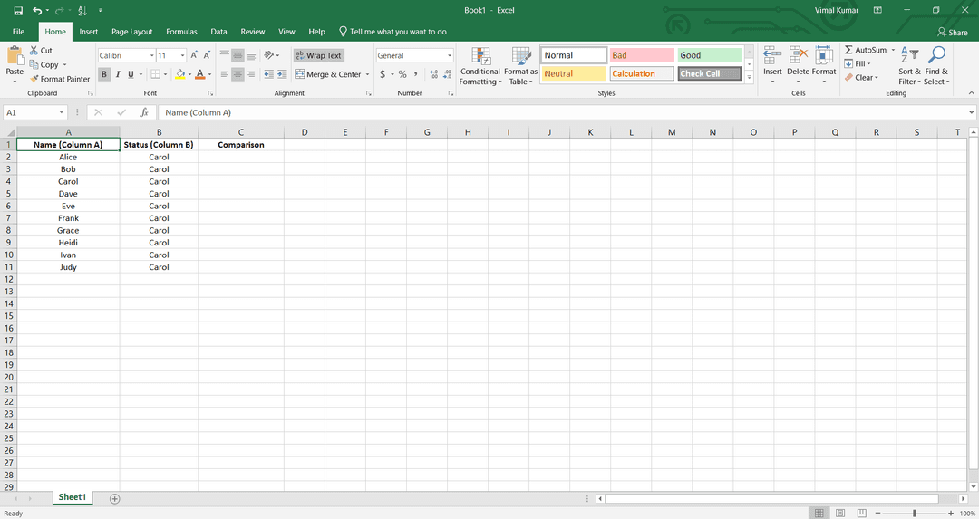 How to Compare Two Columns in Excel | Tutorial