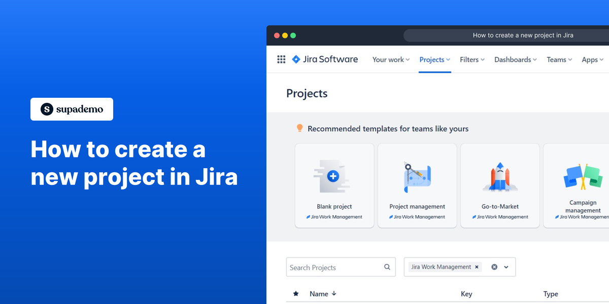 How to create a new project in Jira